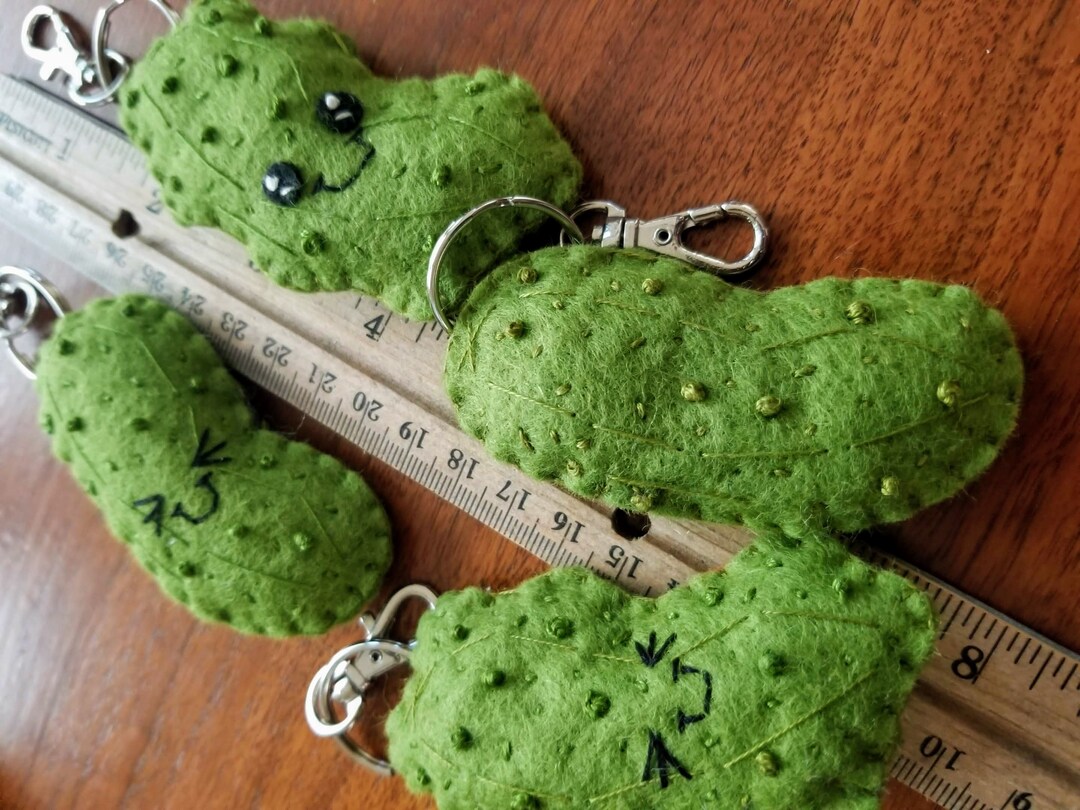All Natural Wool Felt Food - Pickle -key Chain - Zipper Pull - Etsy