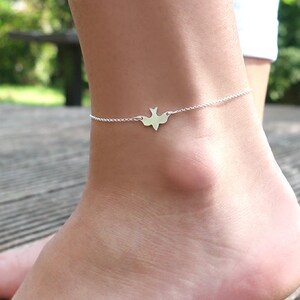 Sterling Silver Bird Swallow Anklet - Ankle Bracelet - Beach Anklet ...