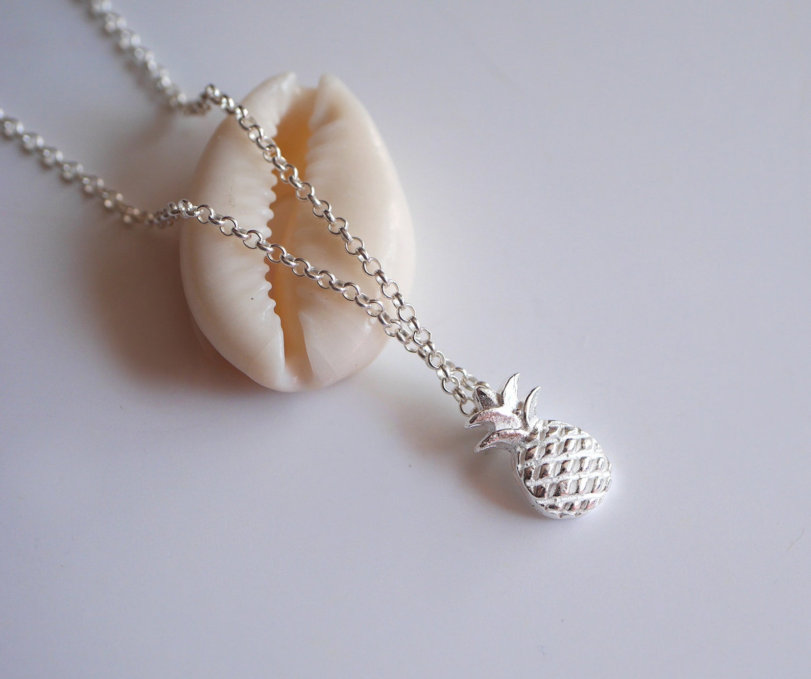 Sterling Silver Pineapple Necklace - Pineapple Necklace - Sterling ...