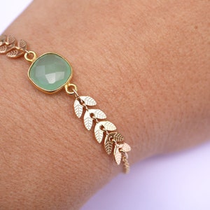 Set of 3 Gold Plated Bracelets - Mint Beaded Bracelet - Spikes Chain ...