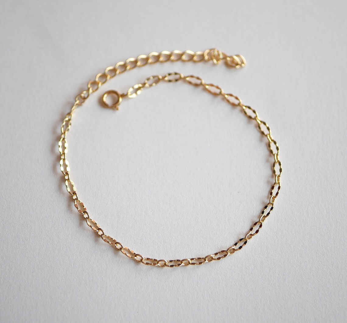Gold Chain Anklet Gold Plated Chain Anklet Minimal Anklet - Etsy