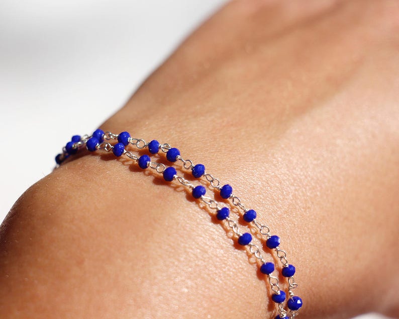 Rosary Chain Double Turn Bracelet Sterling Silver Bracelet - Etsy