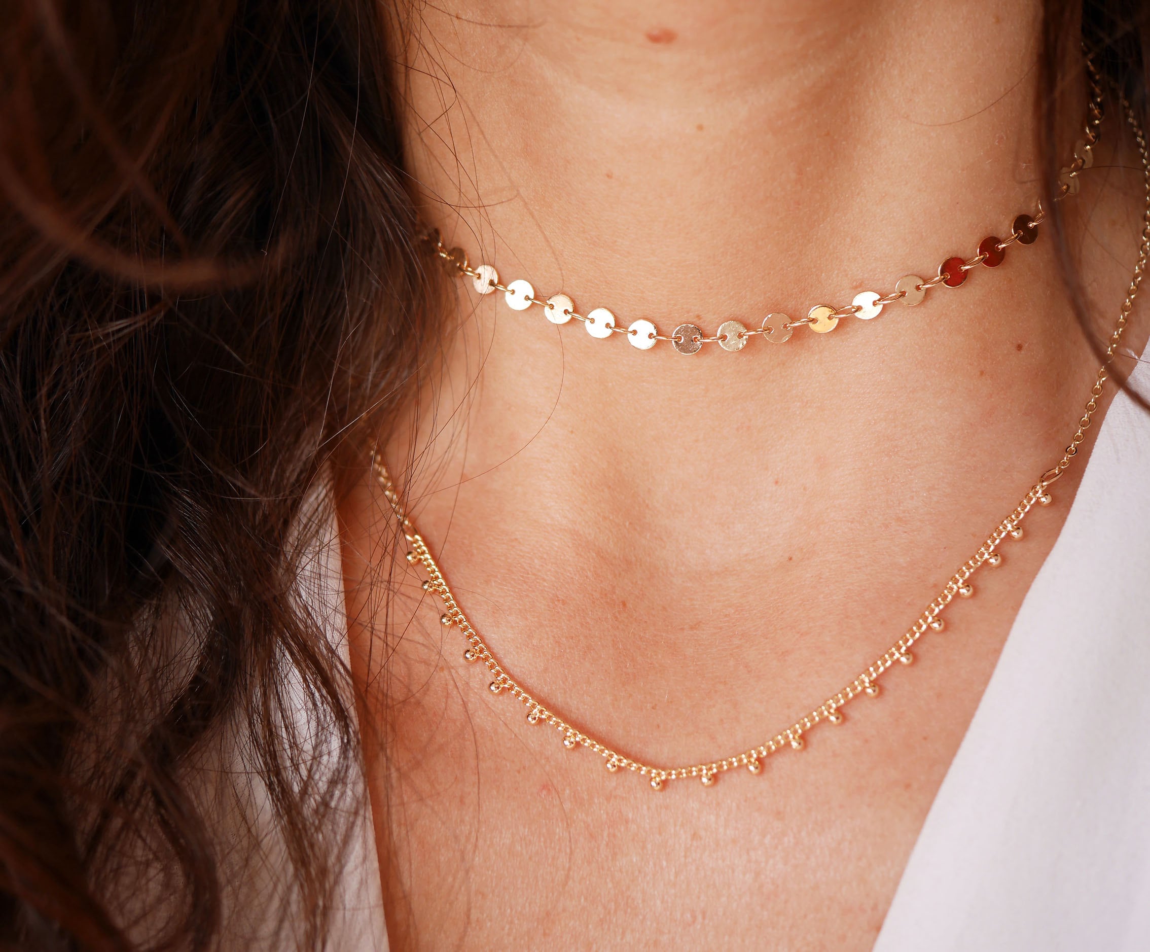 Lote de 2 collares bañados en oro cuello gargantilla | Etsy