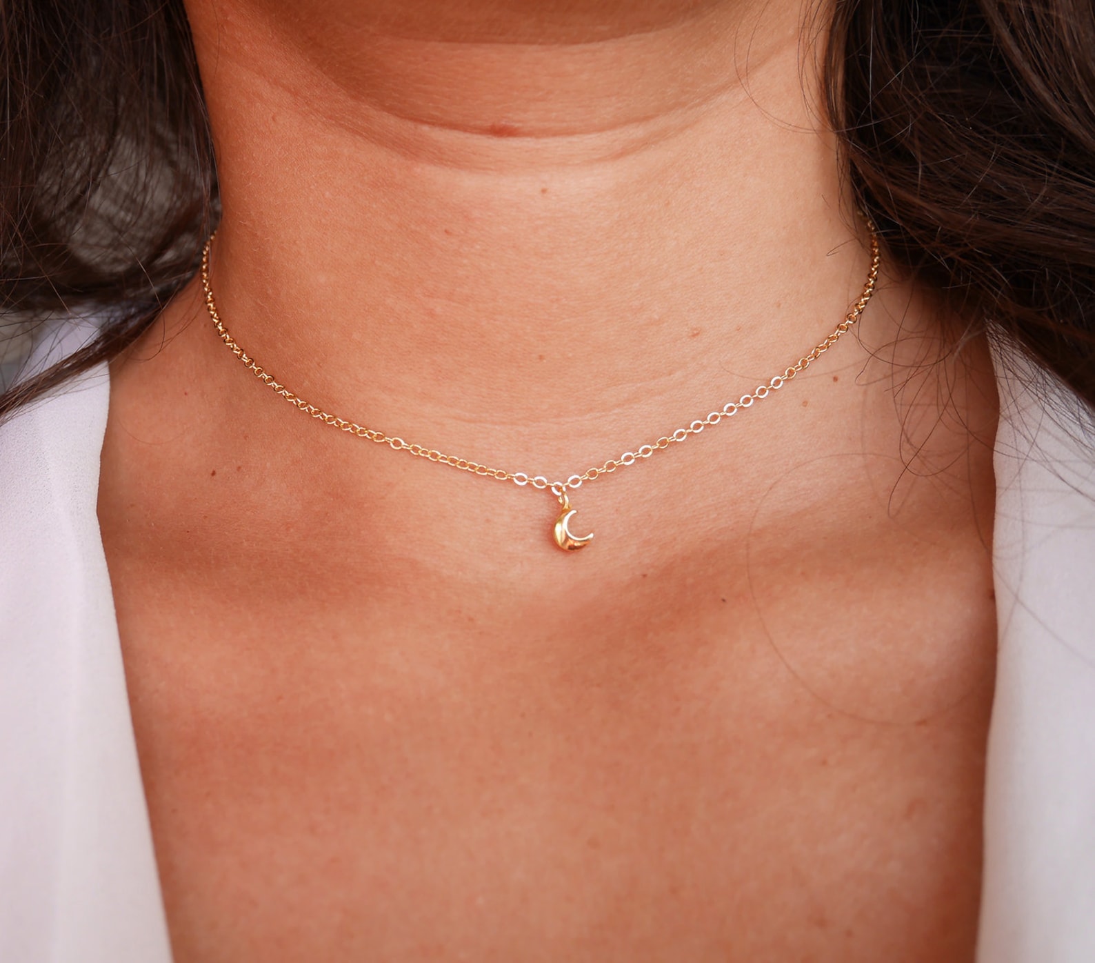 Gold Plated Chain Choker Minimalist Ultra Thin Necklace - Etsy
