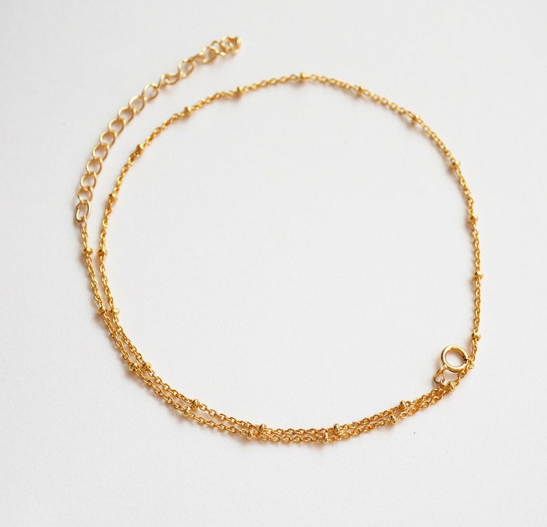 Gold Plated Chain Choker - Minimalist Ultra Thin Gold Plated Satelite ...