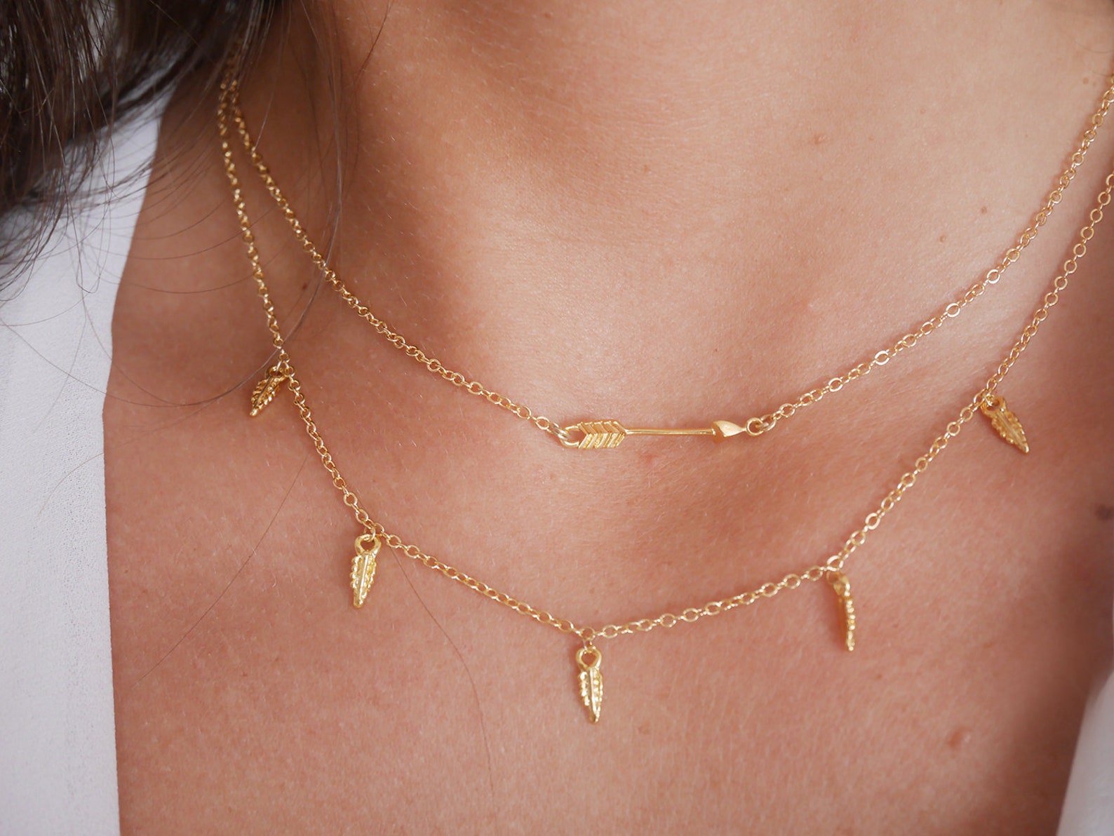 Gold Plated Arrow Necklace Arrow Jewelry Gold Chain | Etsy