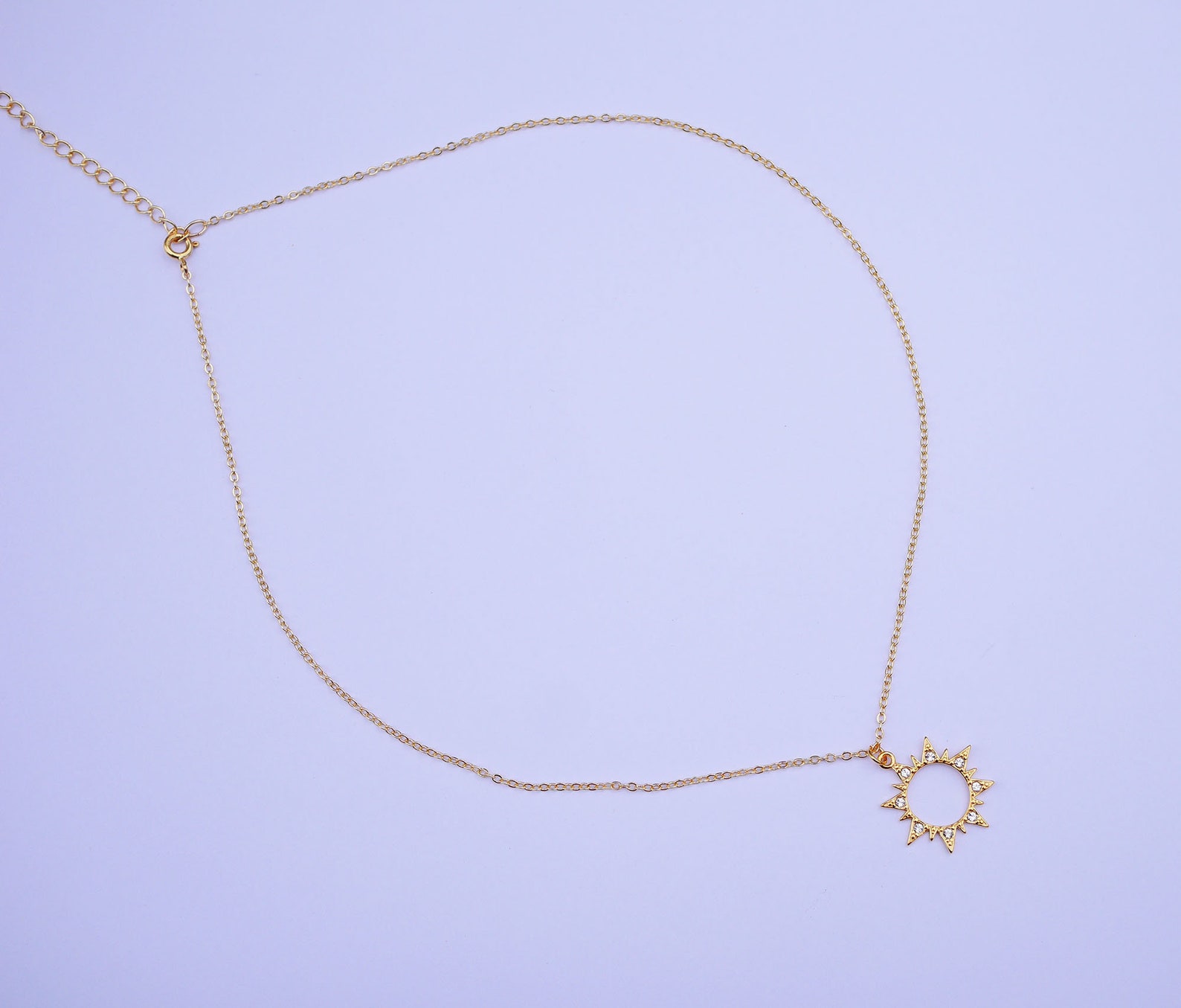 Gold Plated Sun Necklace Gold Plated Chain Necklace Sun - Etsy