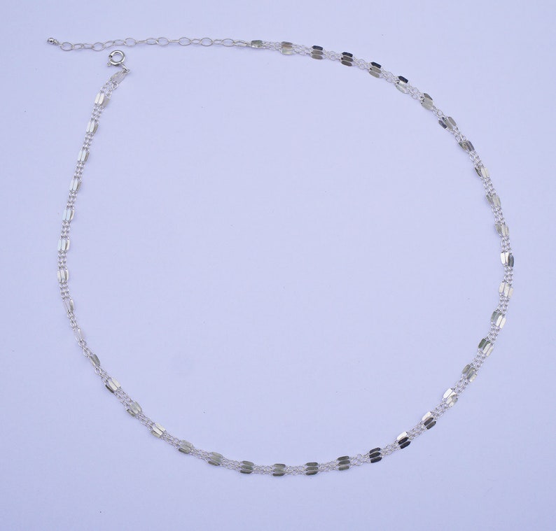 Collier choker ras du cou argent 925 Collier double tours | Etsy