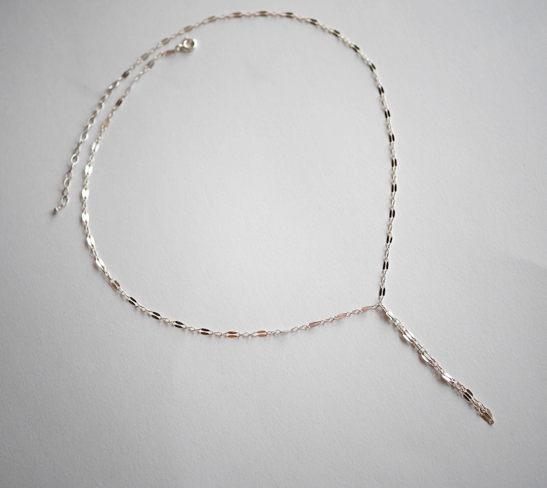 Collier long lasso Y Collier chaîne argent 925 Sautoir Y - Etsy France