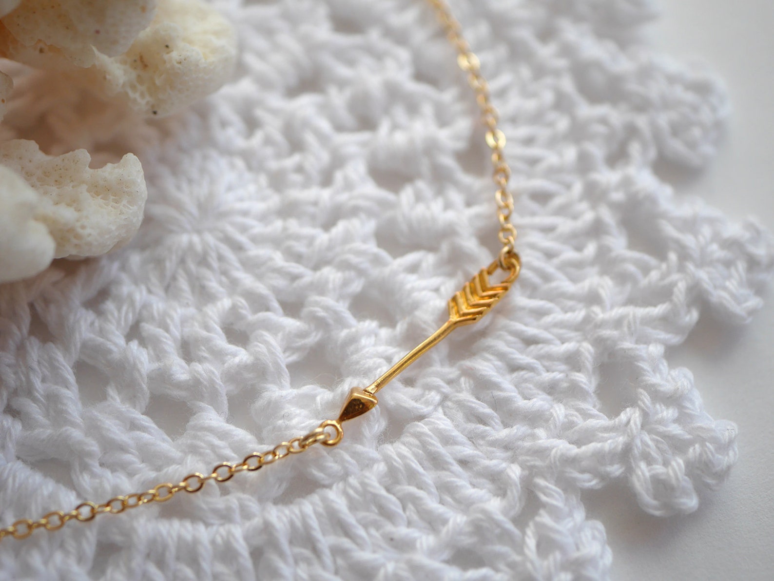 Gold Plated Arrow Necklace - Arrow Jewelry - Gold Chain - Arrow Charm ...