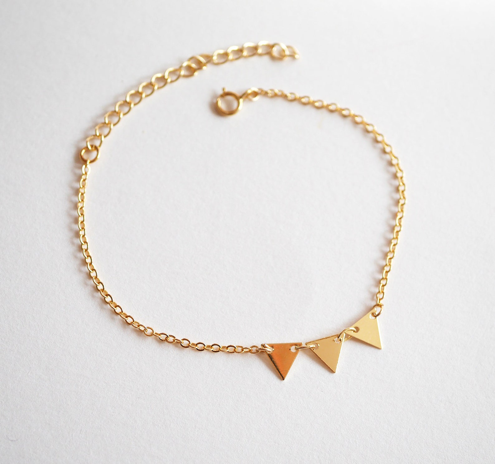 Gold Plated Triangle Bracelet Geometric Bracelet Gold - Etsy