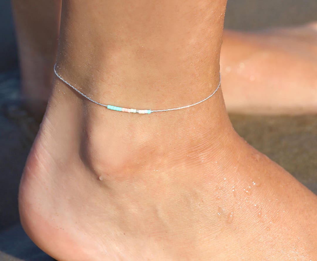 Ultra Thin Sterling Silver Anklet - Mint Anklet - Ankle Bracelet Beach ...