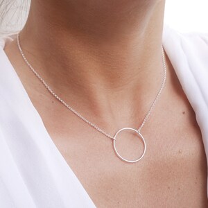 Set of 2 Sterling Silver Necklaces - Circle - Silver Snake Chain ...