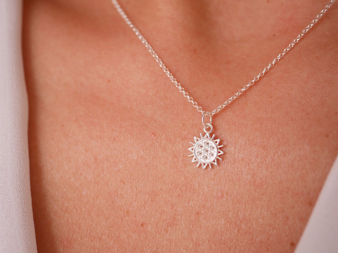 Sterling Silver Sun Necklace - Sun Necklace - Sterling Silver Sunshine ...
