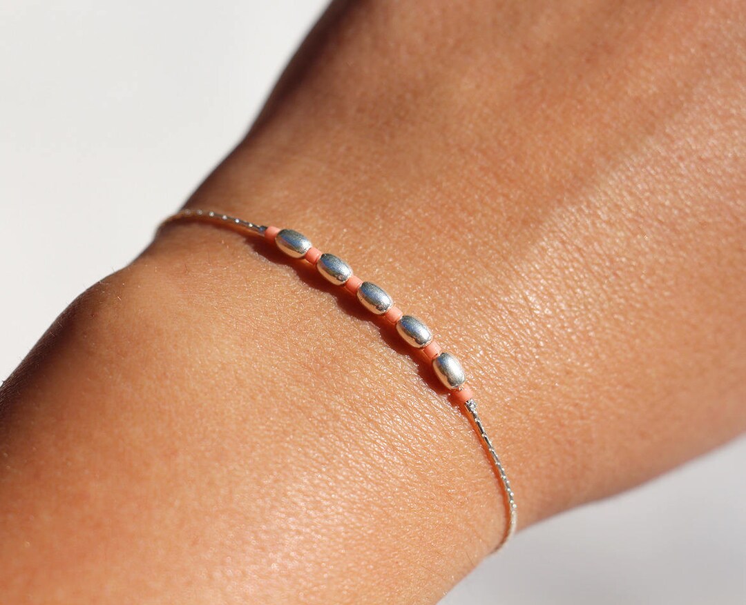 Bracelet minimaliste ultra fin argent 925 - Bracelets perles miyuki ...