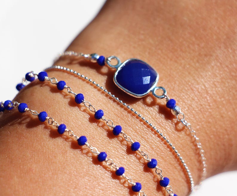 Rosary Chain Double Turn Bracelet Sterling Silver Bracelet - Etsy