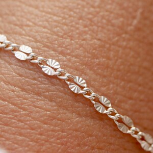 Thin Silver Diamond Chain Bracelet - Ultra Thin - Sterling Silver ...