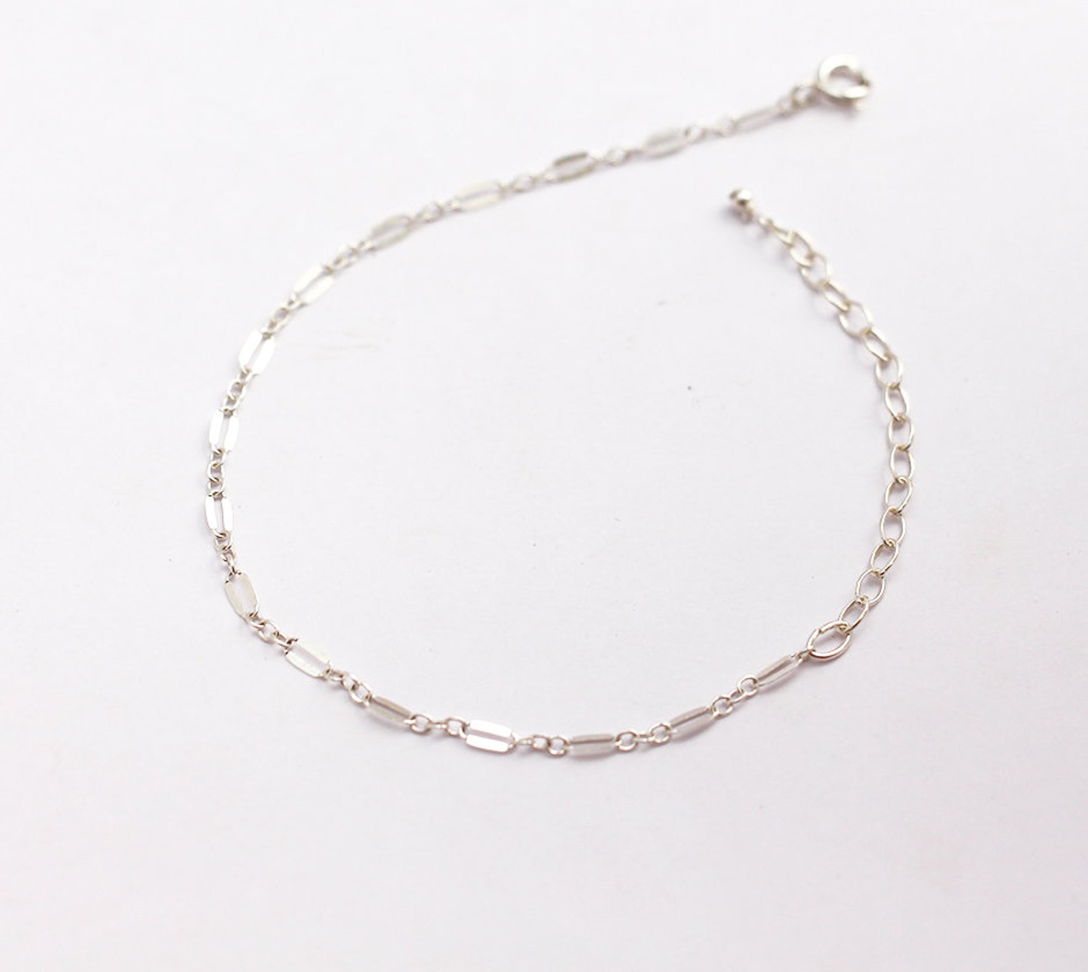 Set of 4 Thin Sterling Silver Chain Bracelet Layering Bracelet ...