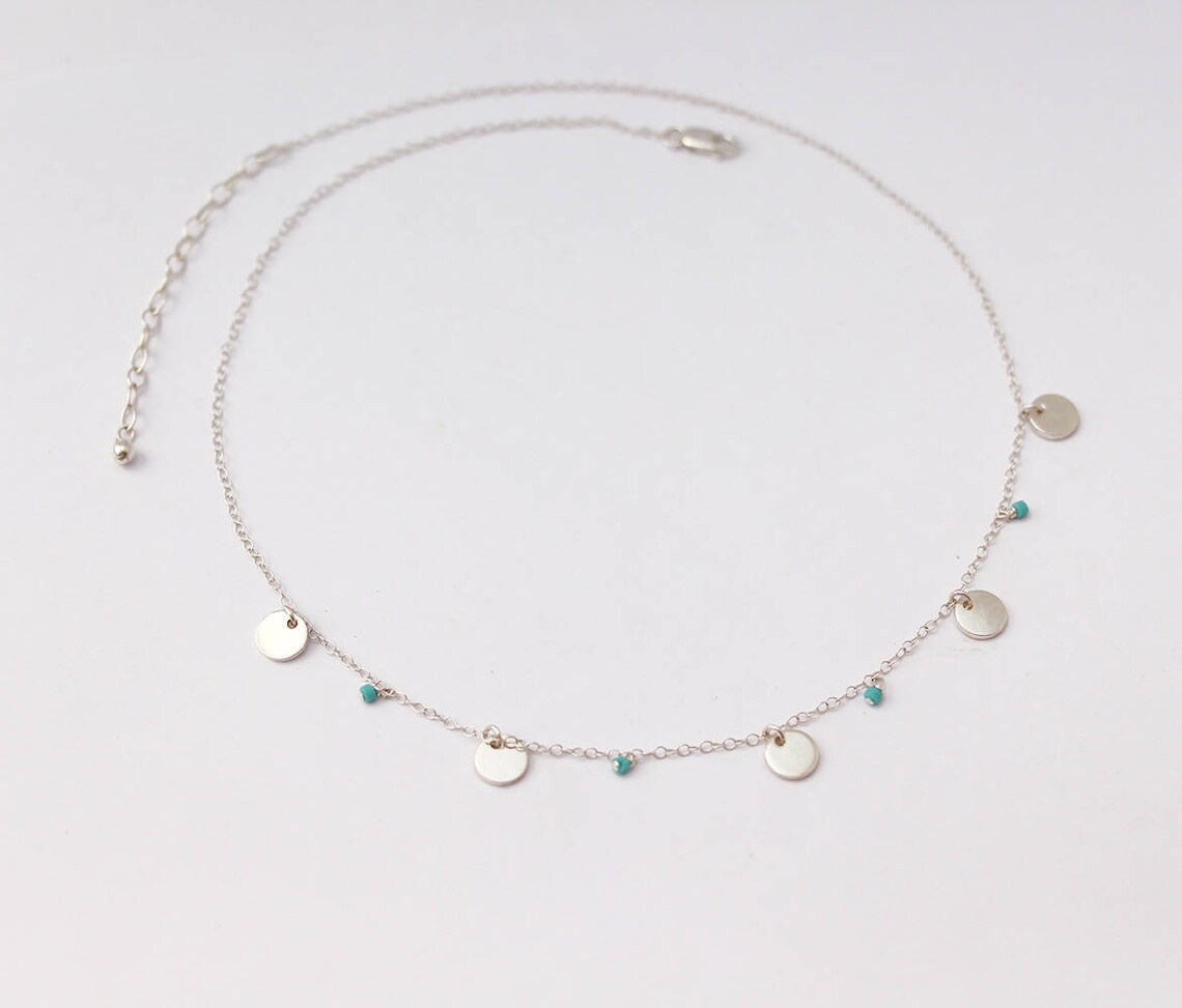 Sterling Silver Coin Necklace - Sterling Silver Chain Necklace - Discs ...