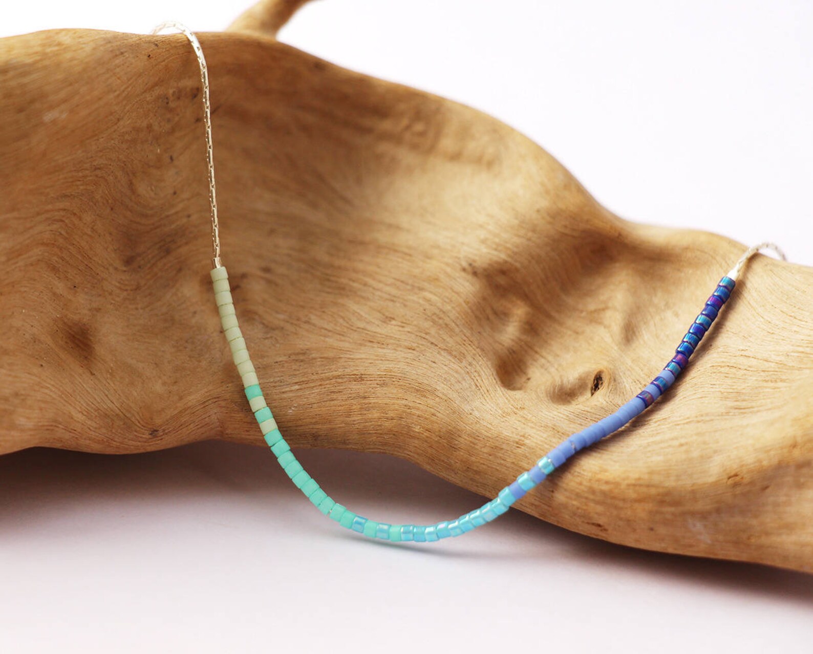 Minimalist Thin Sterling Silver Chain Necklace Gradient - Etsy