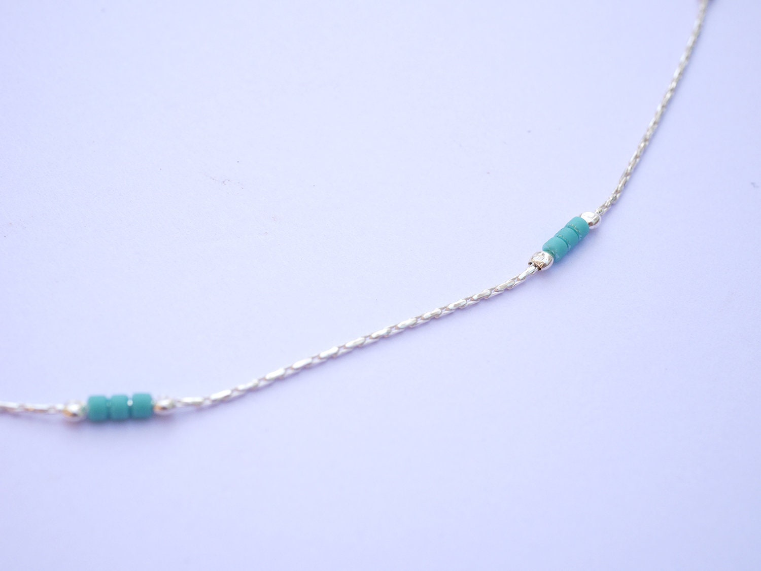 Sterling Silver Chain Choker - Silver Snake Chain - Beaded Necklace ...
