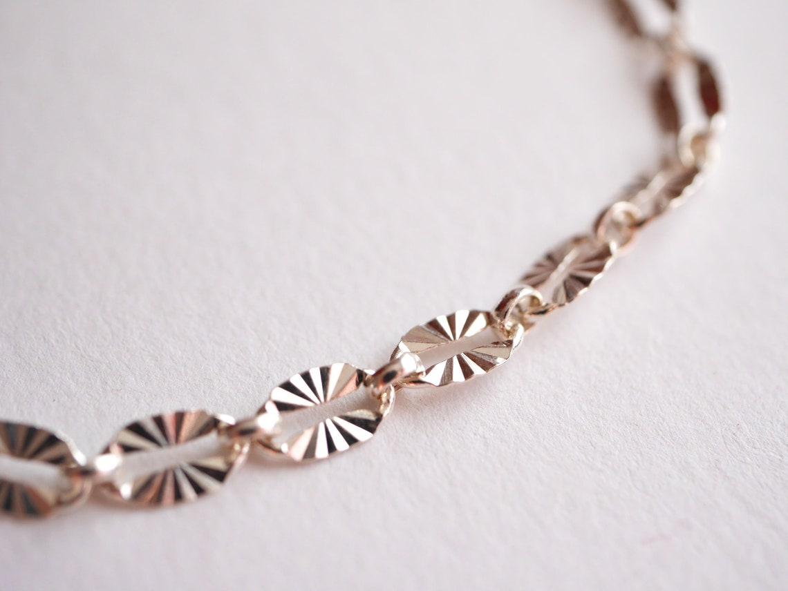 Thin Silver Diamond Chain Bracelet - Silver Chain Bracelet - Sterling ...