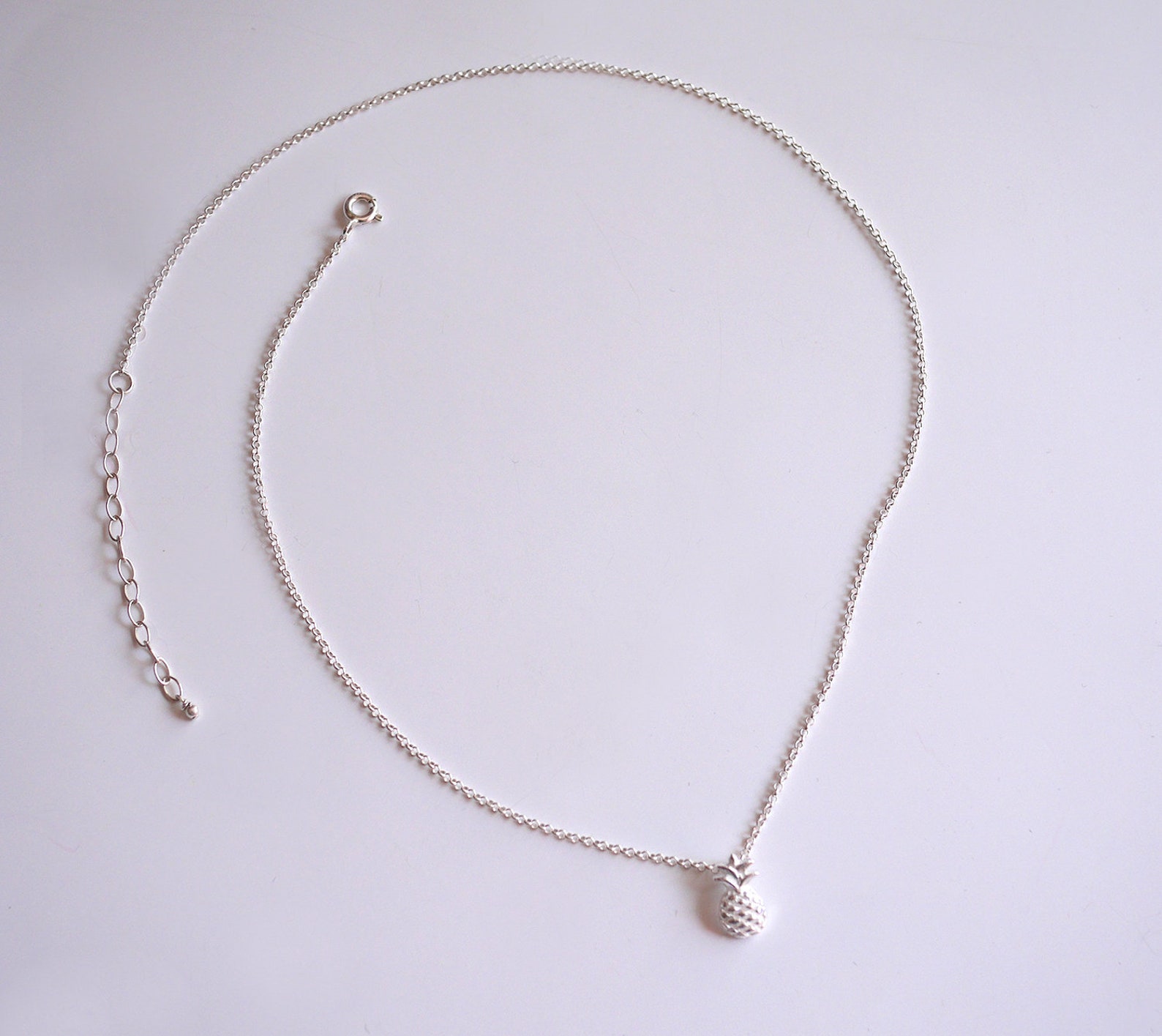 Sterling Silver Pineapple Necklace - Pineapple Necklace - Sterling ...