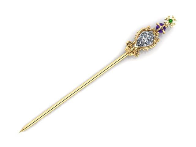 The Crown Finest Natural Diamond Scepter of England Stickpin Crown ...
