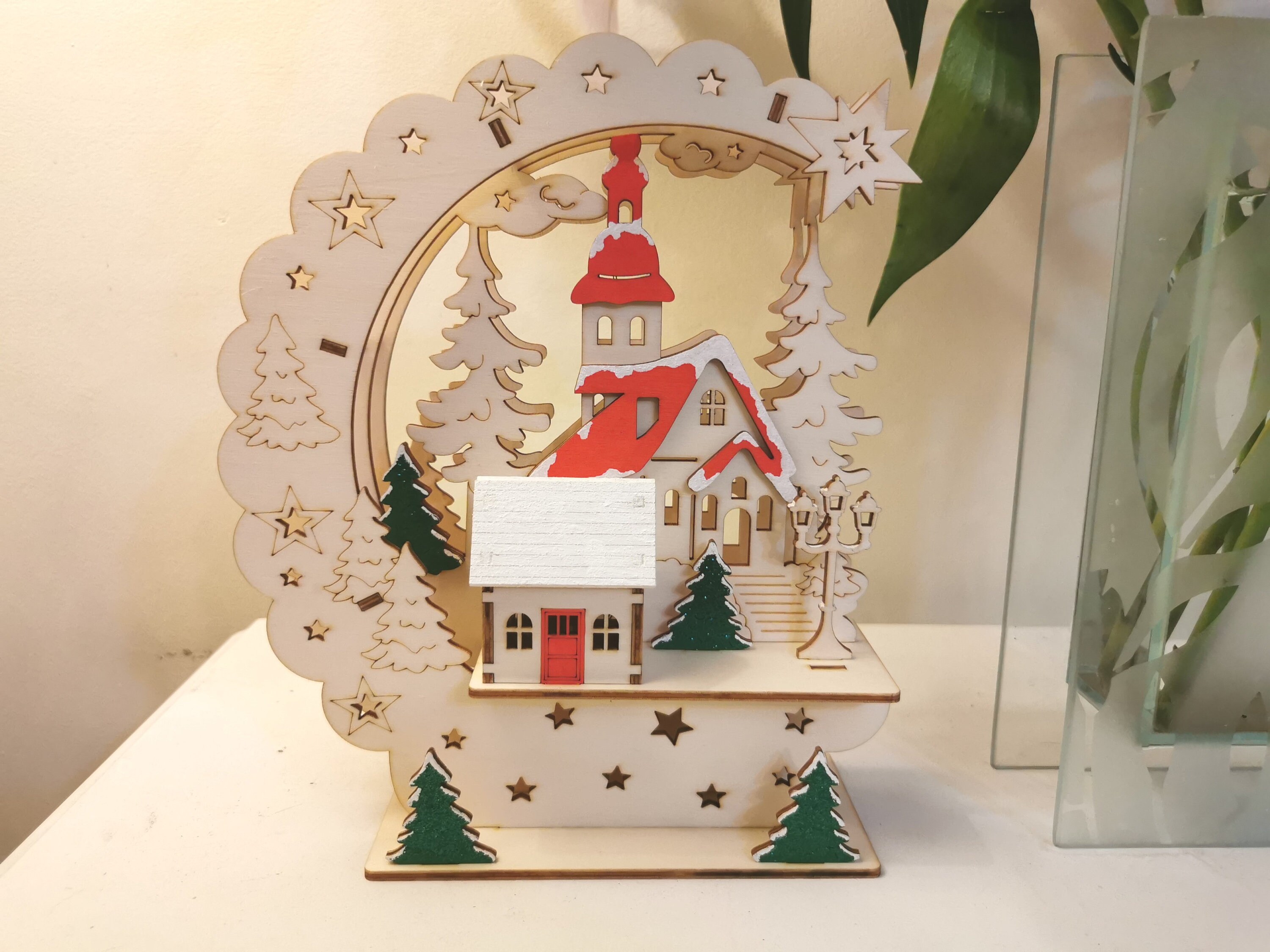 Light up Wooden Christmas Winter Scene Decoration From Ireland | Etsy