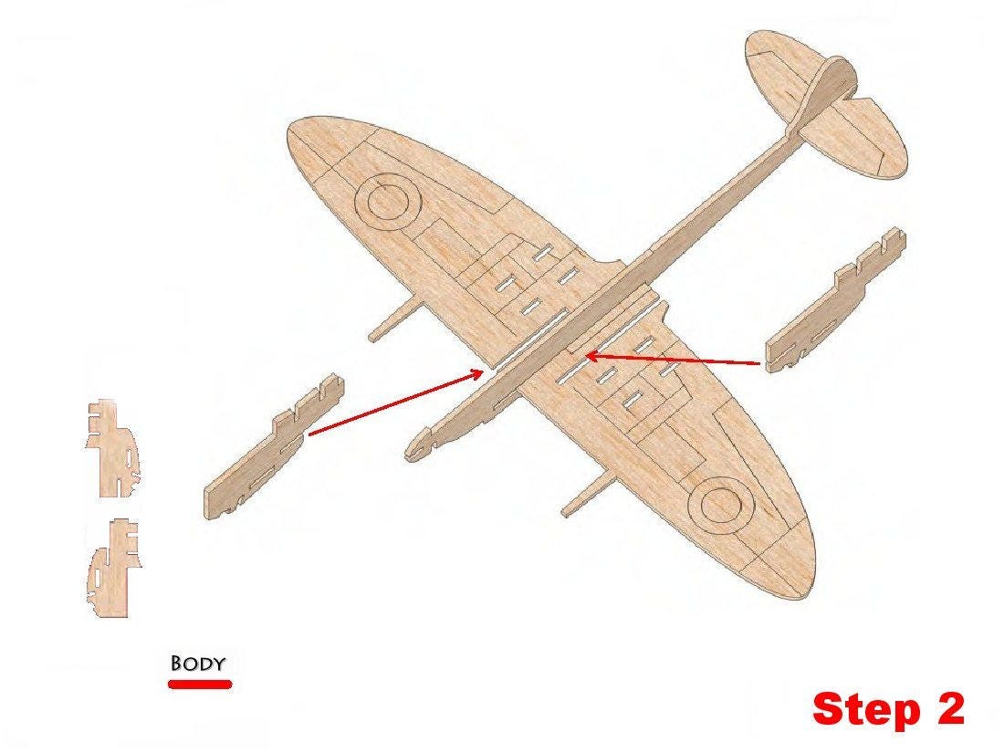 Spitfire Model Wooden Laser Cut Kit - Etsy