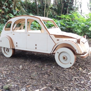 Citroen 2CV Laser Cut Wood Kit for Self Assembly Wood Craft 3d Puzzle ...