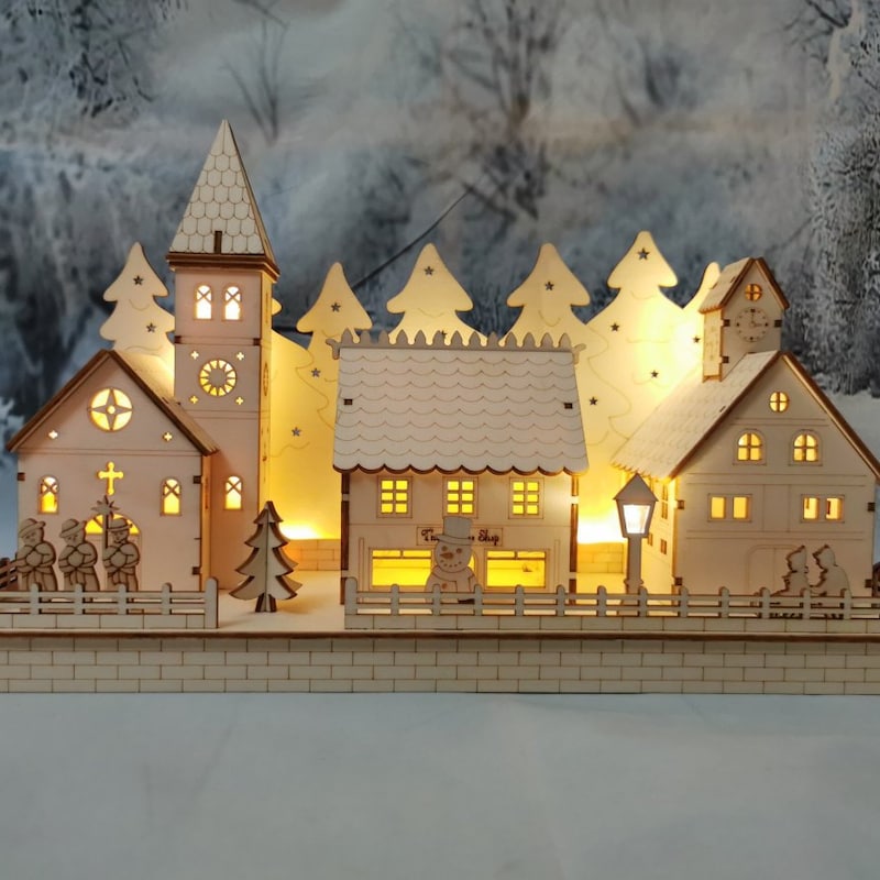 Light up Christmas Village - Etsy UK