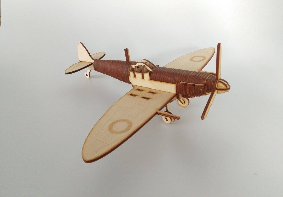 Spitfire Model Wooden Laser Cut Kit - Etsy