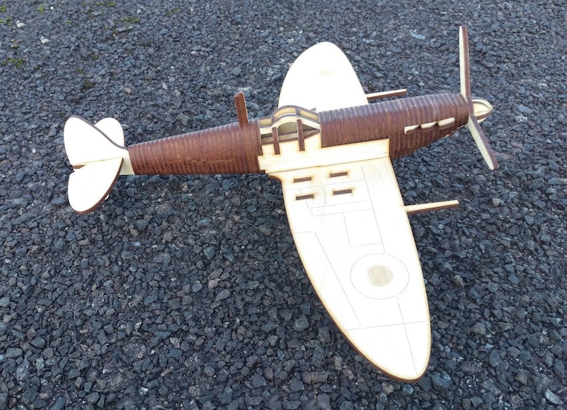 Spitfire model wooden Laser Cut Kit | Etsy