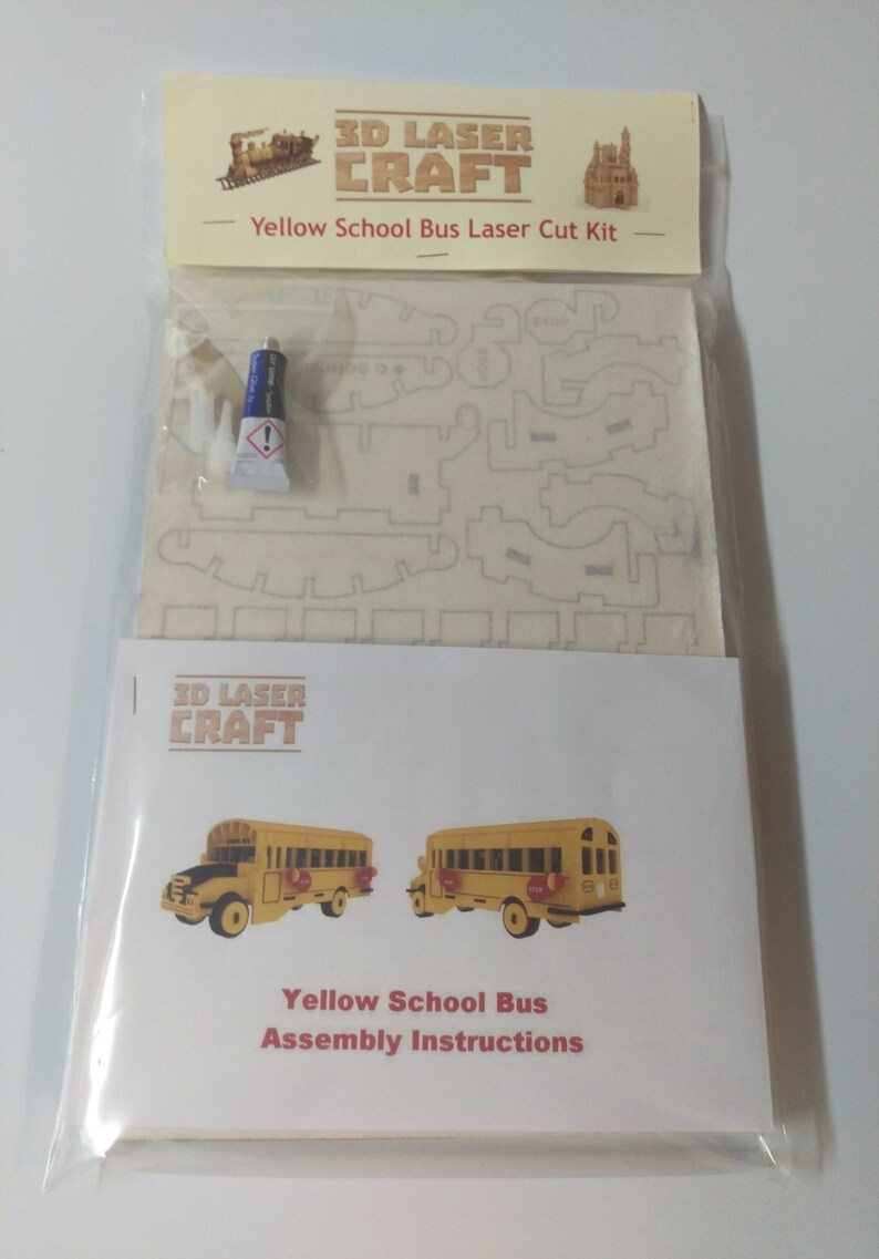 Wooden School Bus Kit, USA North American Bus, Laser Cut DIY Model - Etsy