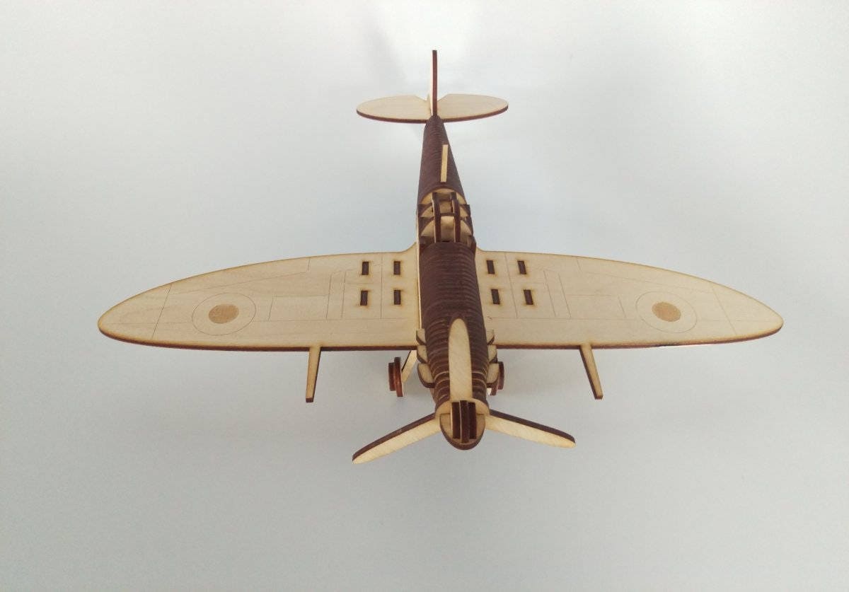 Spitfire Model Wooden Laser Cut Kit - Etsy UK