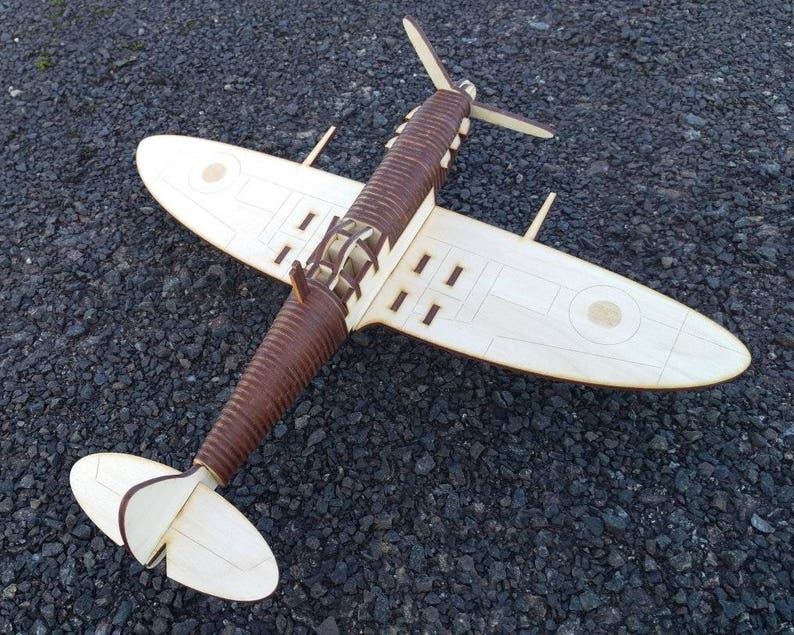 Spitfire Model Wooden Laser Cut Kit - Etsy