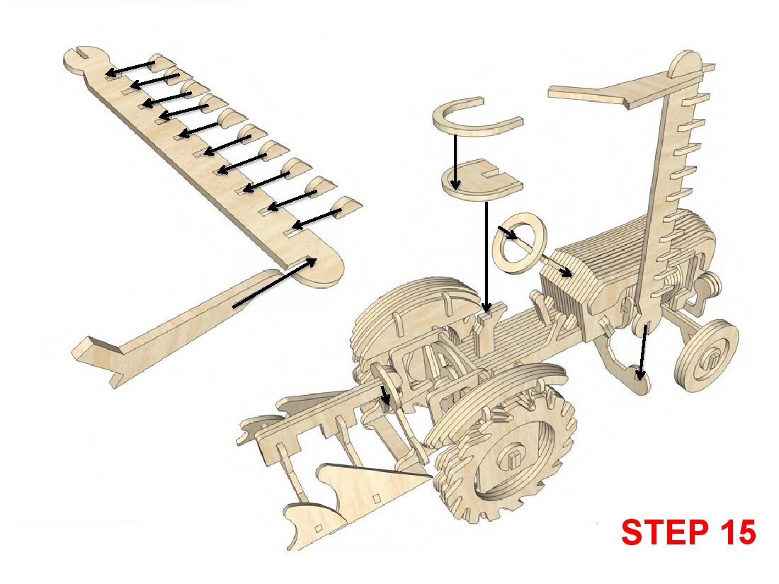 Vintage Tractor Plywood Laser Cut Model Kit - Etsy