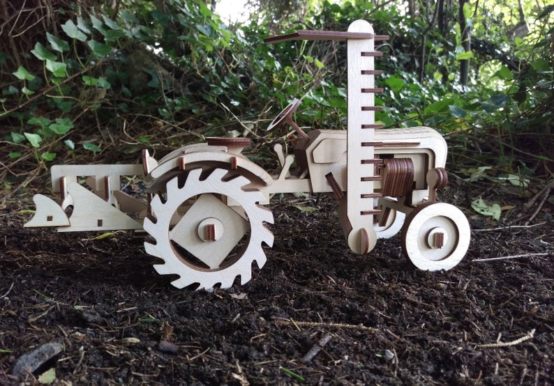 Vintage Tractor Plywood Laser Cut Model Kit | Etsy
