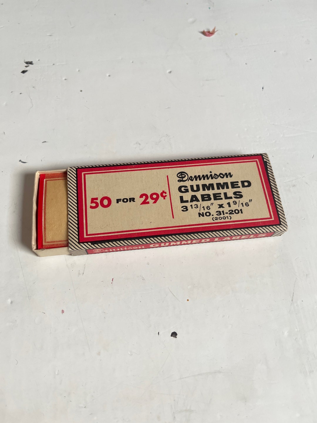 Vintage Gummed Dennison Labels Box - Etsy