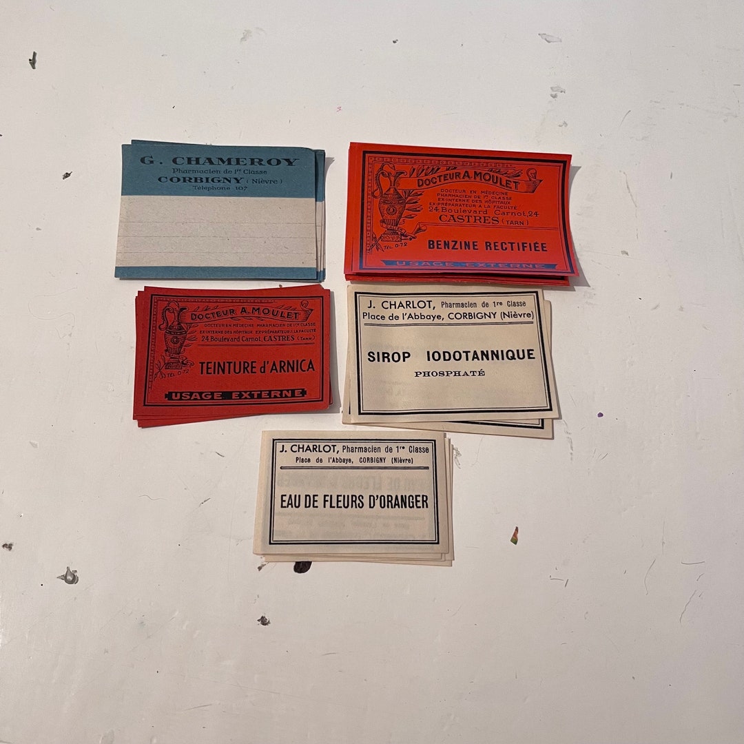 Vintage French Authentic Pharmacy Labels 25 Pieces - Etsy