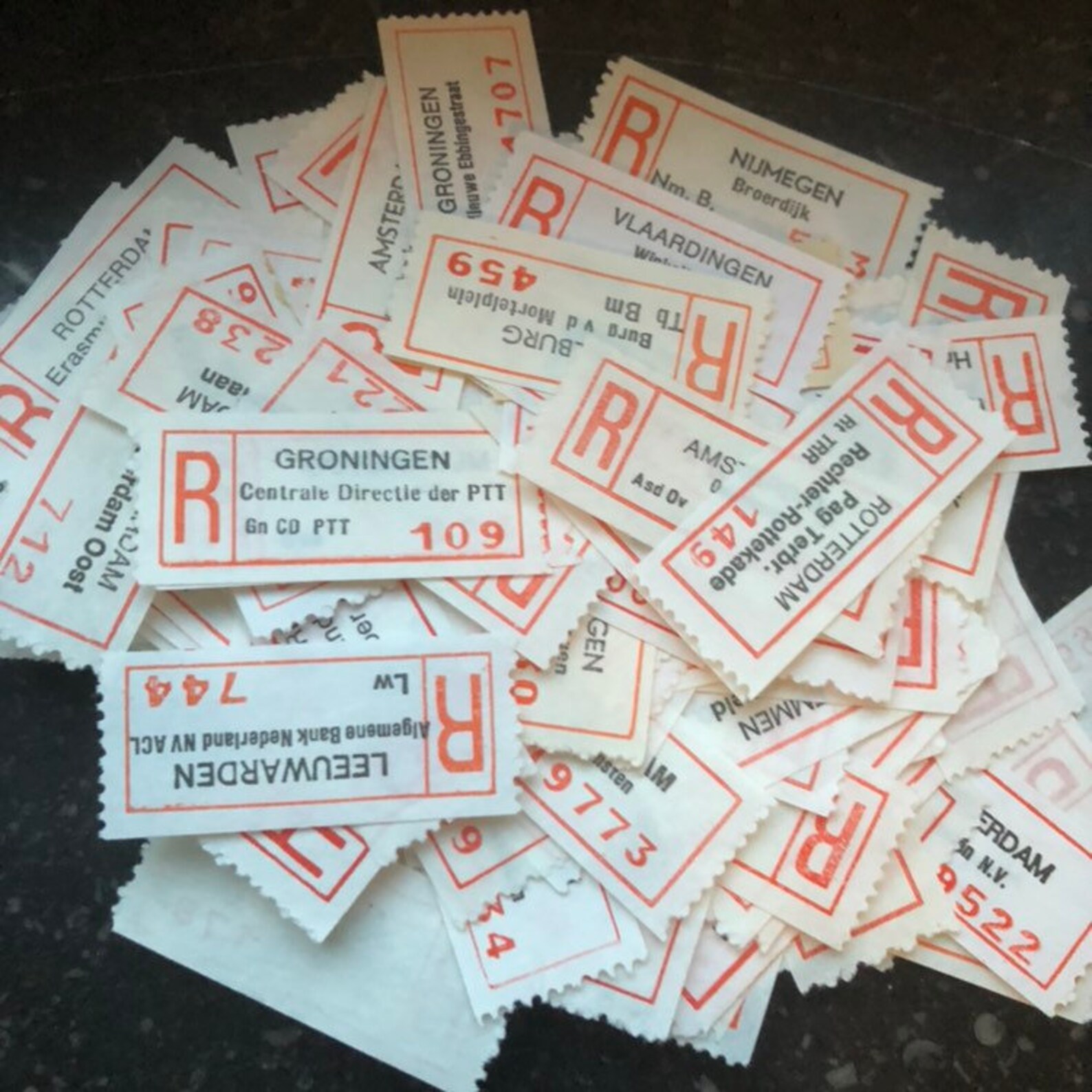 150 Dutch registered mail labels | Etsy