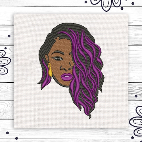 Super Black Woman Embroidery Design Strong Afro Girl With - Etsy