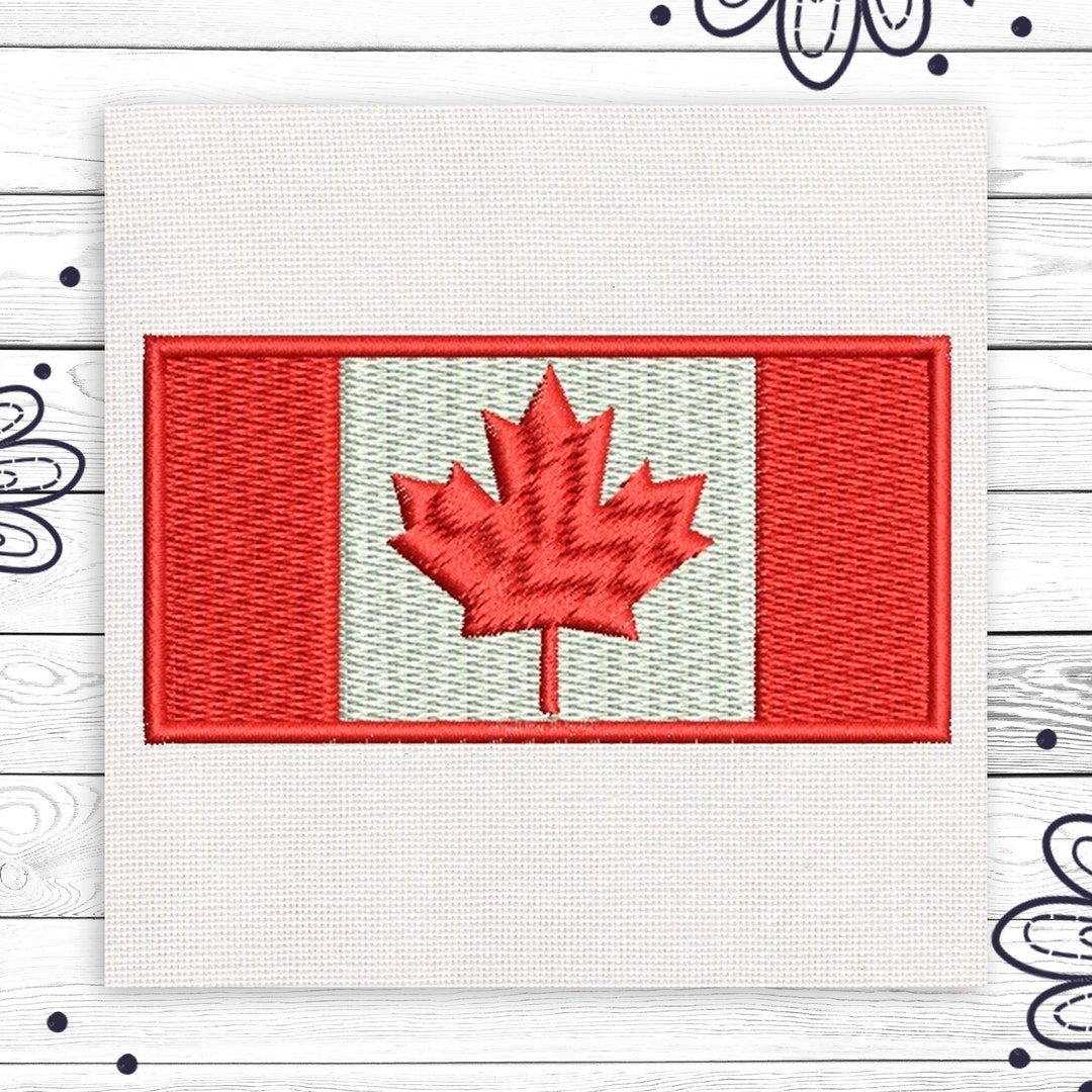 Canada Flag Machine Stitching Digital Embroidery Clothing Decor ...