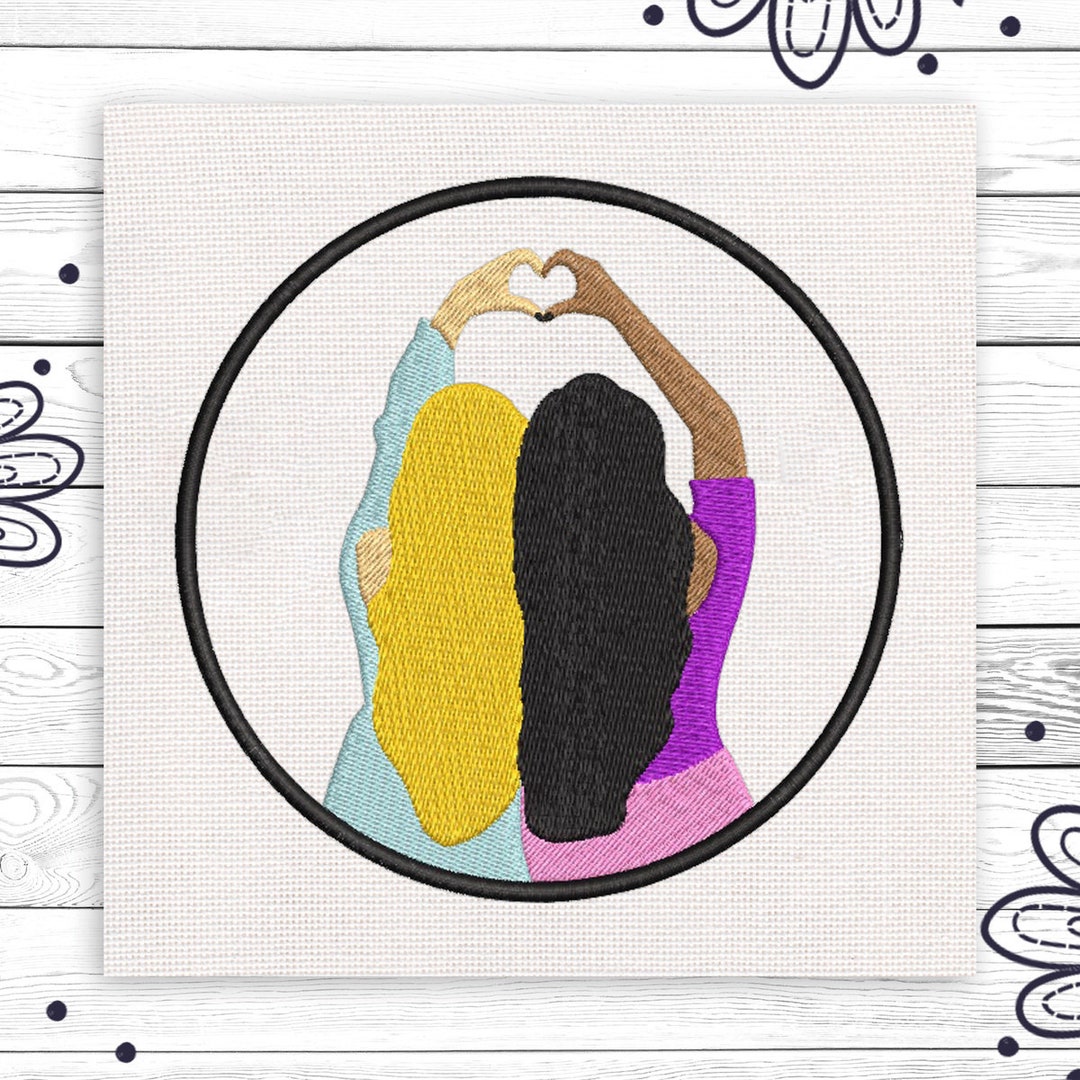 Best Friends Embroidery Pattern Friendship Stitching Scheme Girls ...