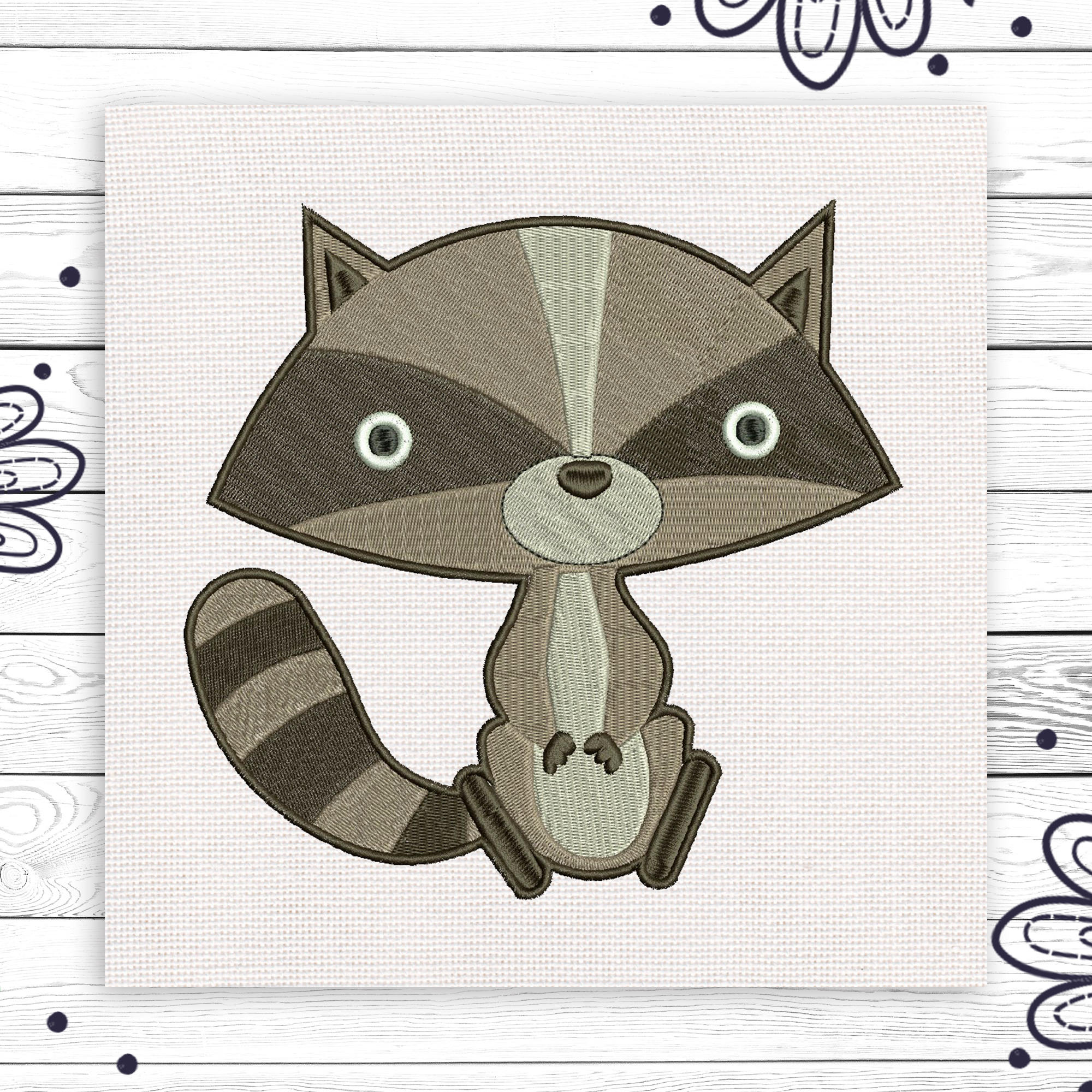 Racoon Embroidery Digital Machine Embroidery Design Stitching - Etsy