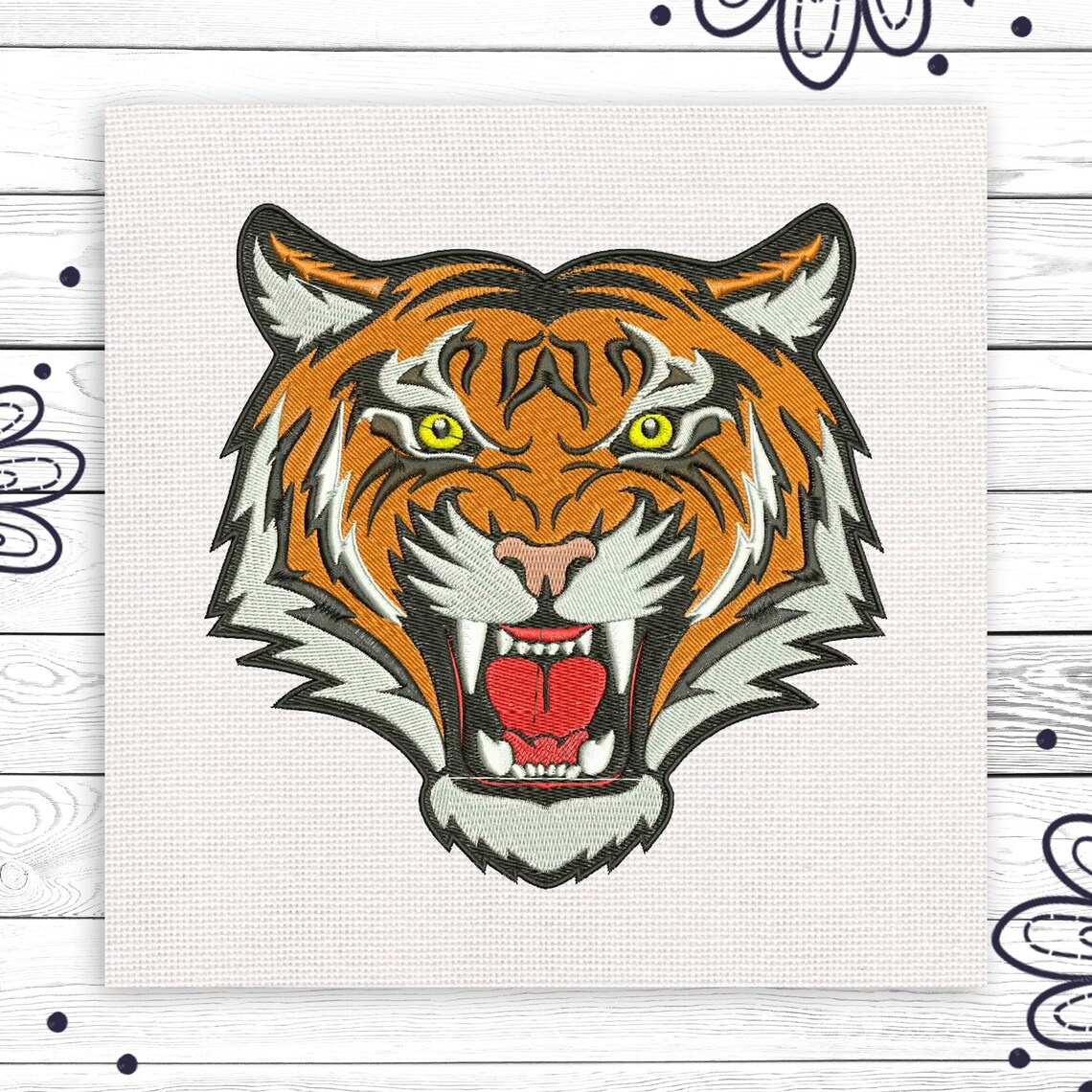Tiger Embroidery Machine Embroidery Design 4 Sizes INSTANT DOWNLOAD ...