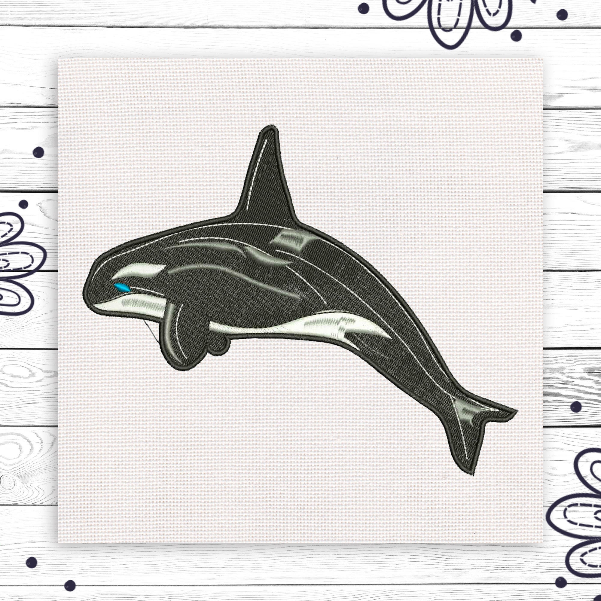 Killer Whale Embroidery Design Machine Pattern Appliqué Scheme DIY Kit ...