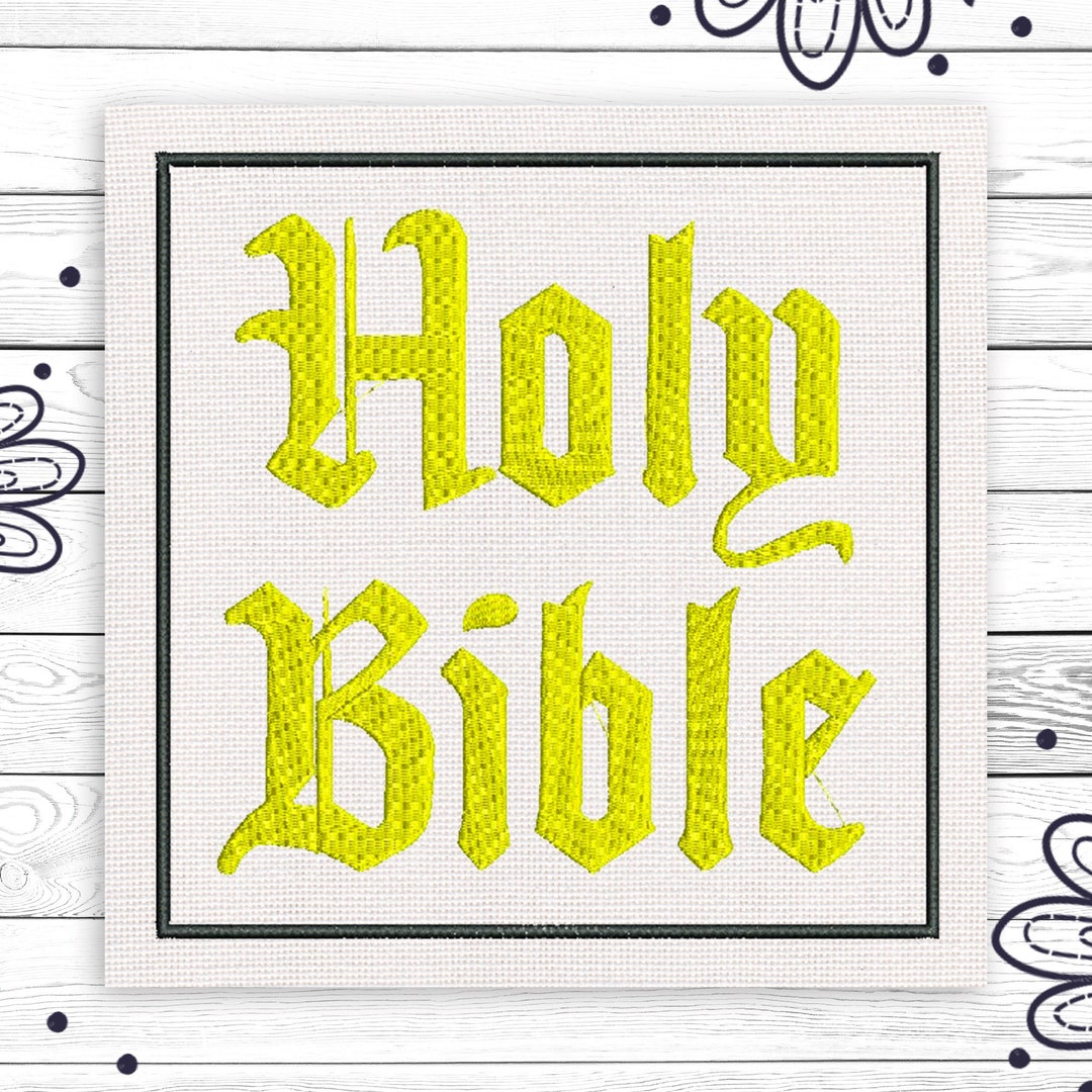Holy Bible Machine Embroidery Pattern Scheme Religious Design Clothing ...