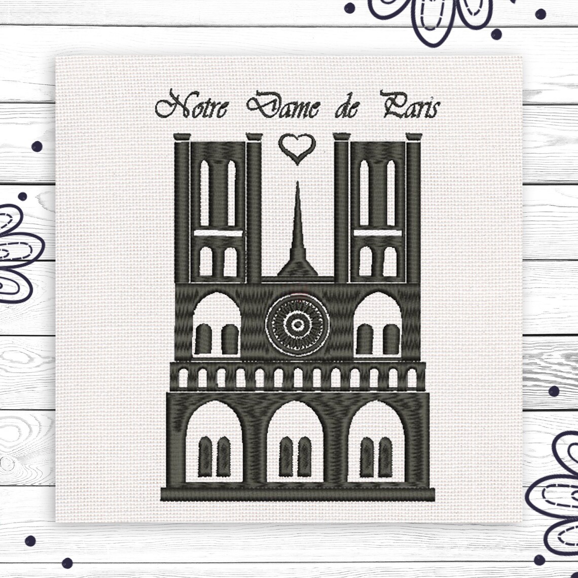 Notre Dame De Paris Cathedral Embroidery Machine Pattern - Etsy